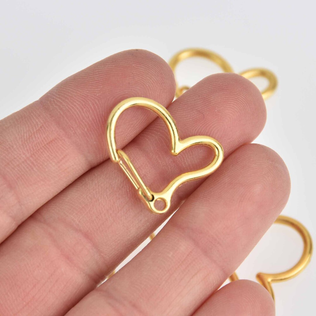 5 Gold Key Chain Clasps With Heart, Fcl0435 - Etsy Australia