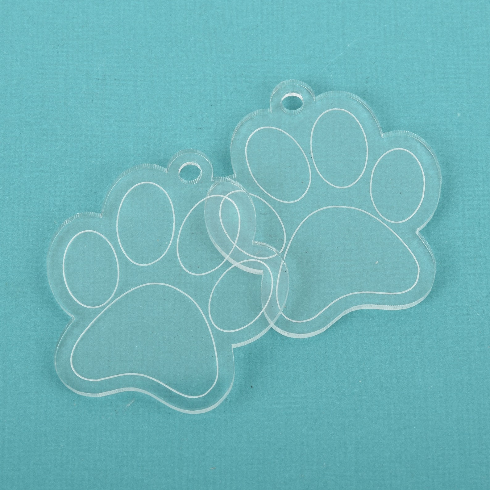 5 Clear PAW PRINT Acrylic Blanks 2 Laser Cut Engraved - Etsy