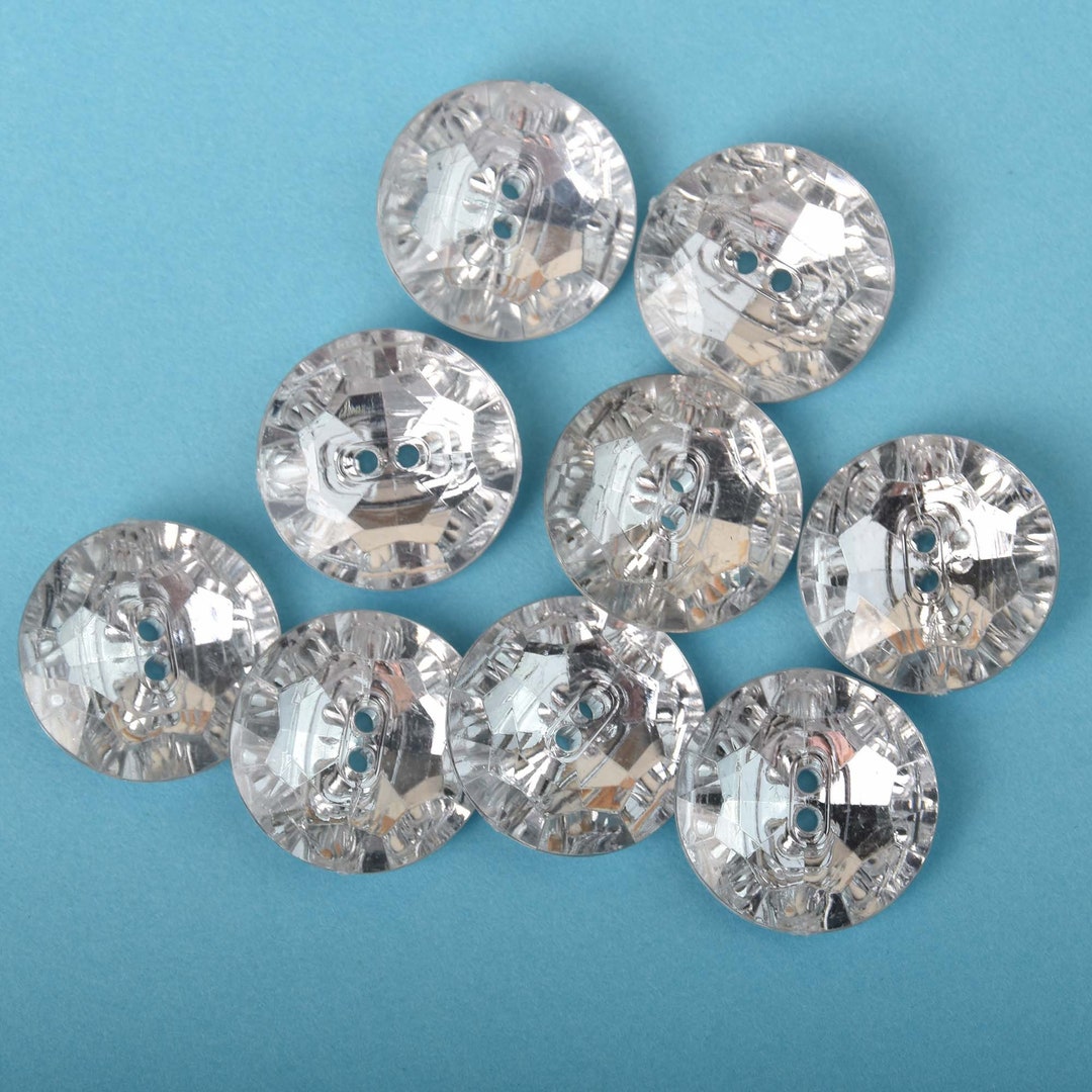 10 CLEAR Acrylic Buttons, 25mm, Faux Crystal Buttons But0307 - Etsy