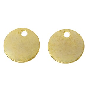 10 Bright Gold Plated Circle Disc Metal Stamping Blanks, 14 Gauge, 5/8 ...