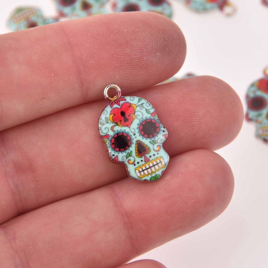 Skull Charms, Day of the Dead Charms, Halloween Charms, Chs8148 - Etsy