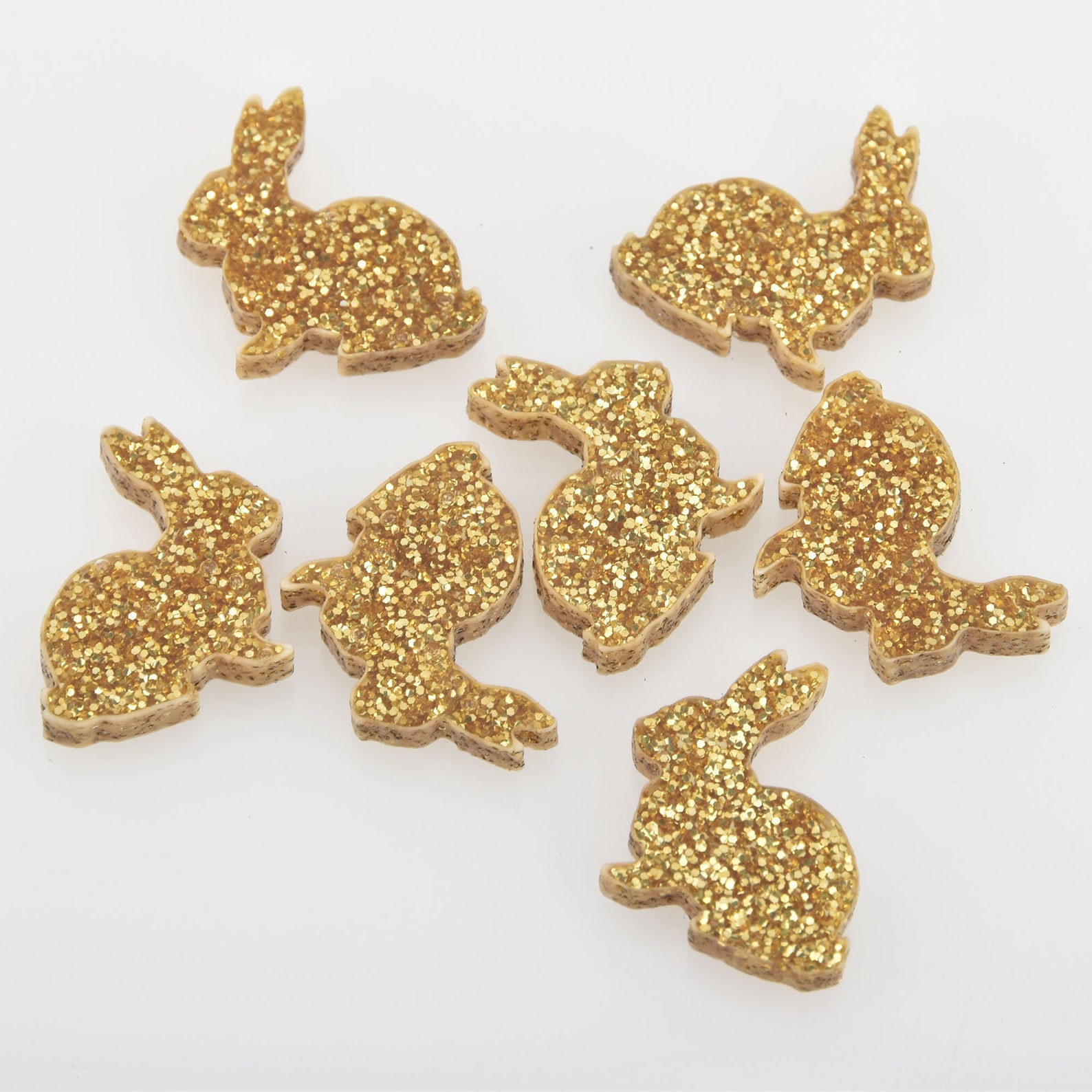 4 Laser Cut Gold Glitter Acrylic BUNNY RABBIT Shapes Flat - Etsy