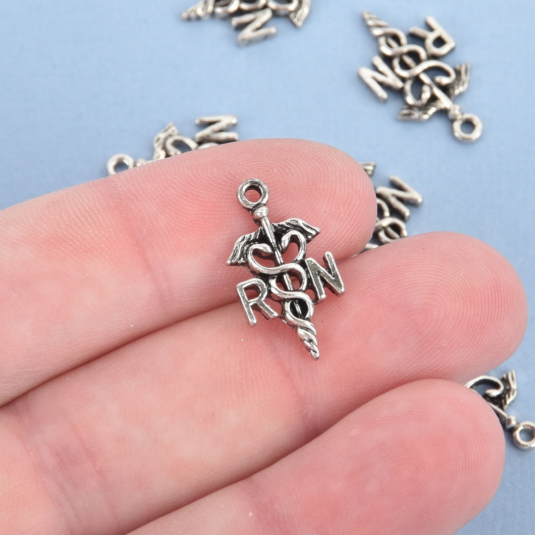 10 Silver Tone RN NURSE Charm Pendants Chs0112 - Etsy