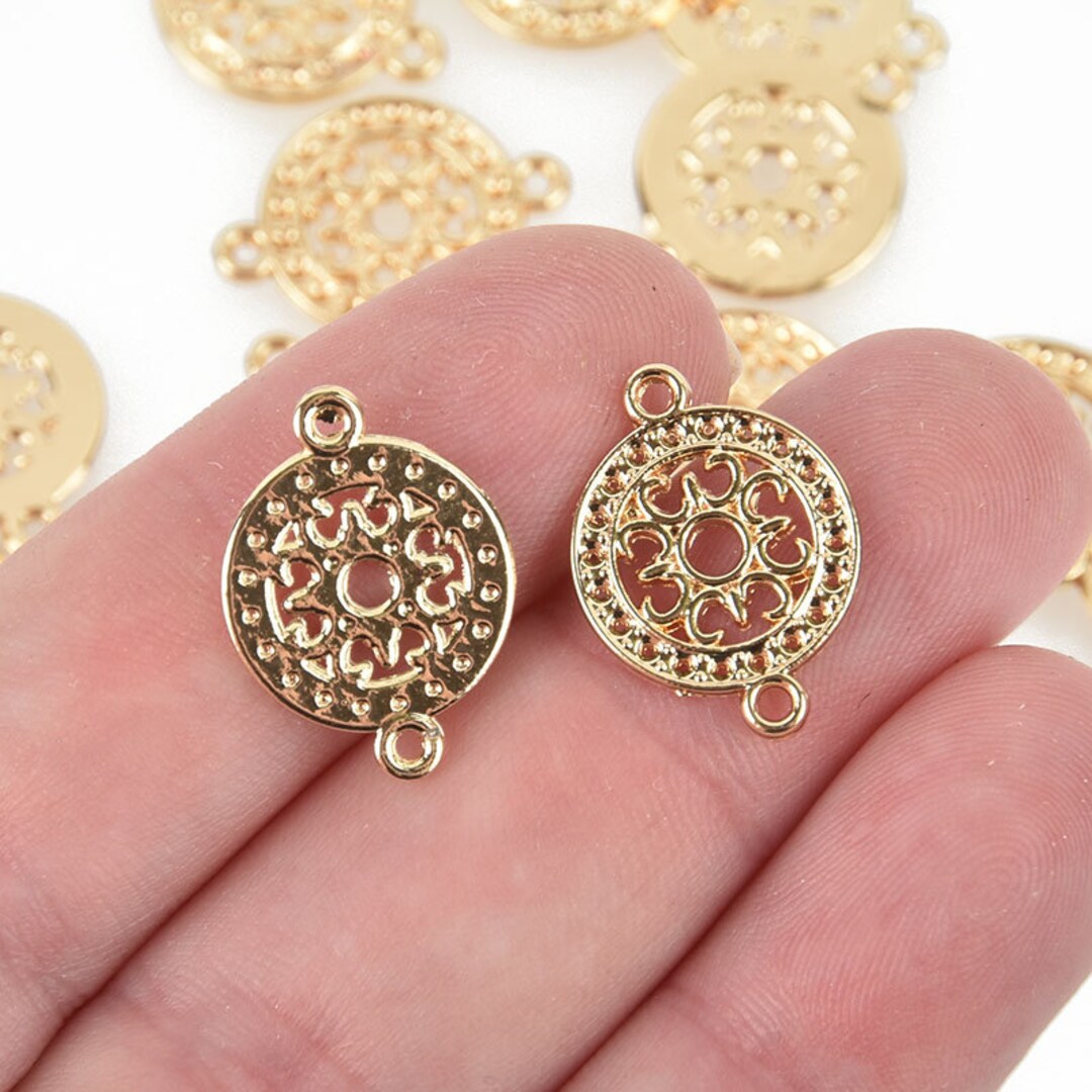 20 Gold Connector Link Charms Filigree 19mm X 14mm Chs5086 - Etsy