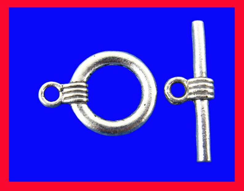 5 Sets CIRCLE TOGGLE Clasps . Silver Tone Metal Fcl0050a - Etsy