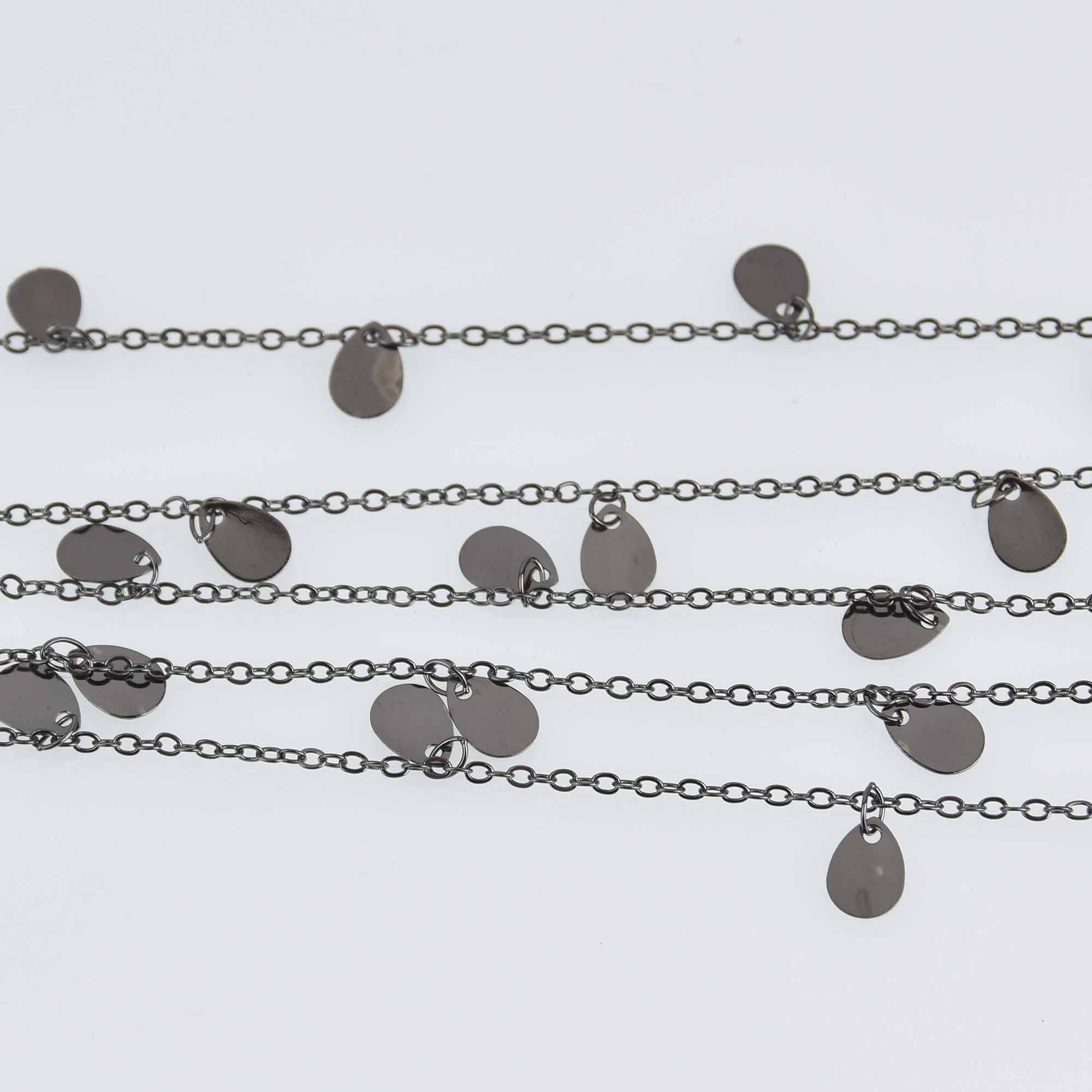 1 yard Teardrop Cable Link Chain Gunmetal Black Brass Shaker | Etsy