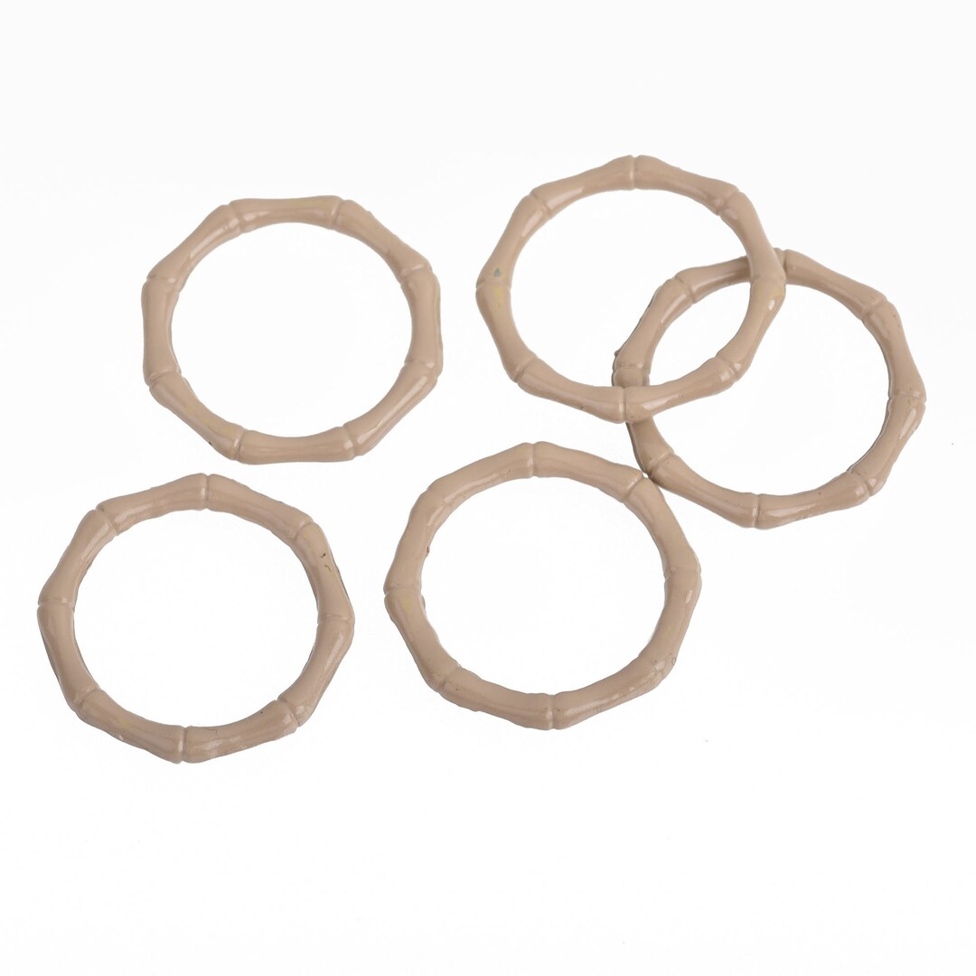 10 Washer Ring Charms, Connector Charms, MUSHROOOM TAUPE, Bamboo ...