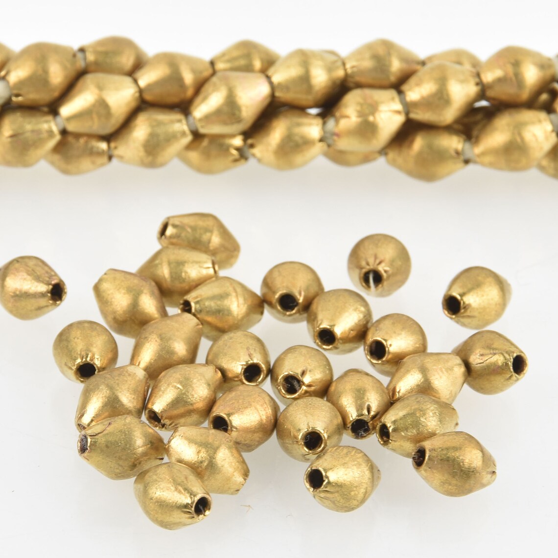 9mm African Brass Beads Bicone Shape X10 Beads Bme0609 - Etsy