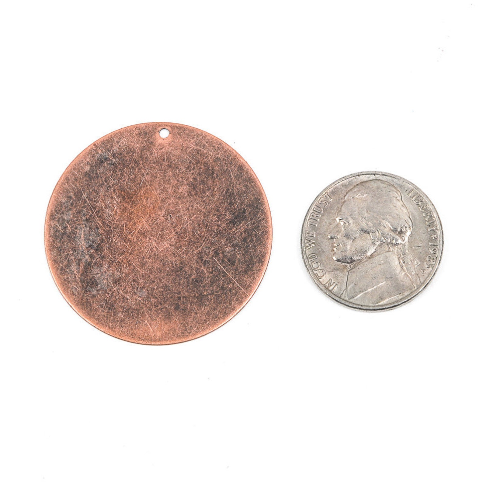 10 Distressed Copper Stamping Blanks Charms LARGE CIRCLE - Etsy