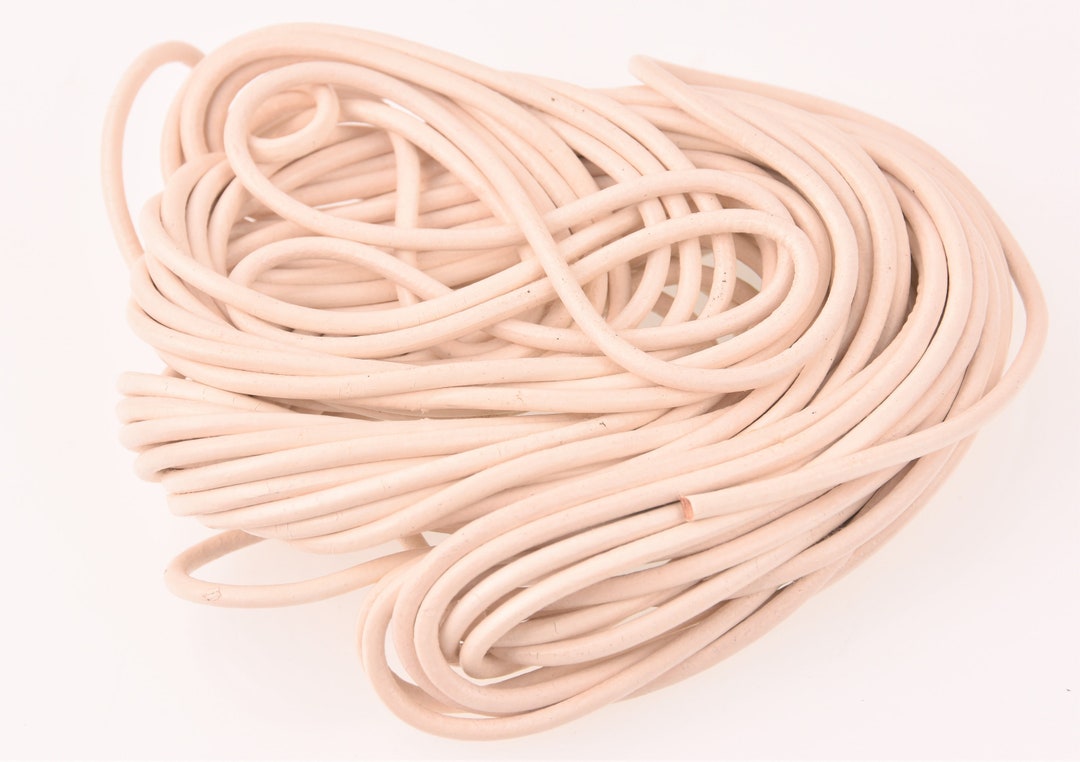 Buy Off White Leather Cord, Round 3mm, Cowhide Leather, 10 Meters ...