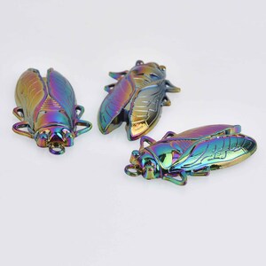 2 Cicada Insect Charms, Rainbow Plated Bug Charms, 62mm Chs7439 - Etsy