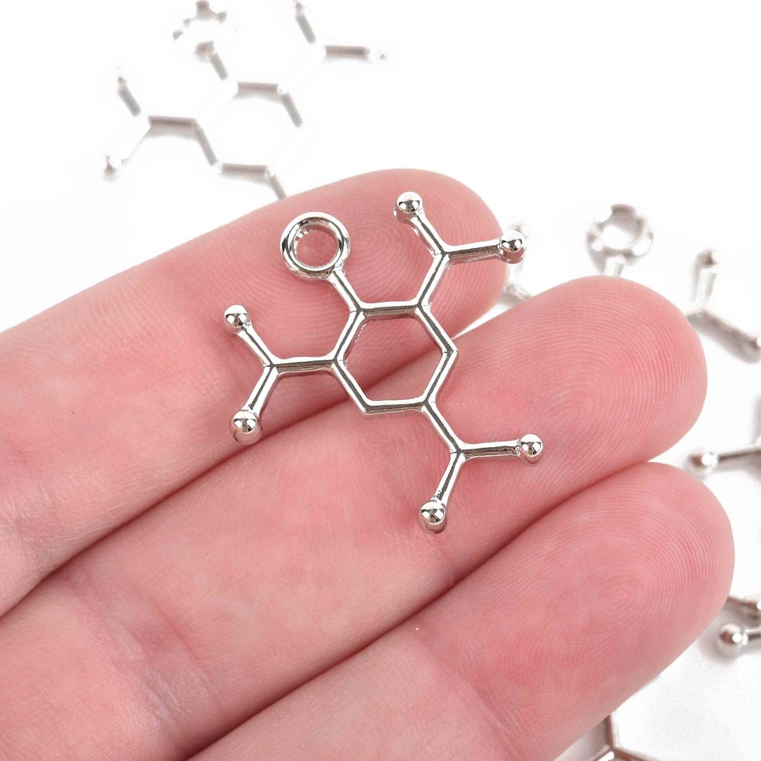 5 TNT Molecule Chemistry Charms, Explosives Charms, Silver Tone Charm ...