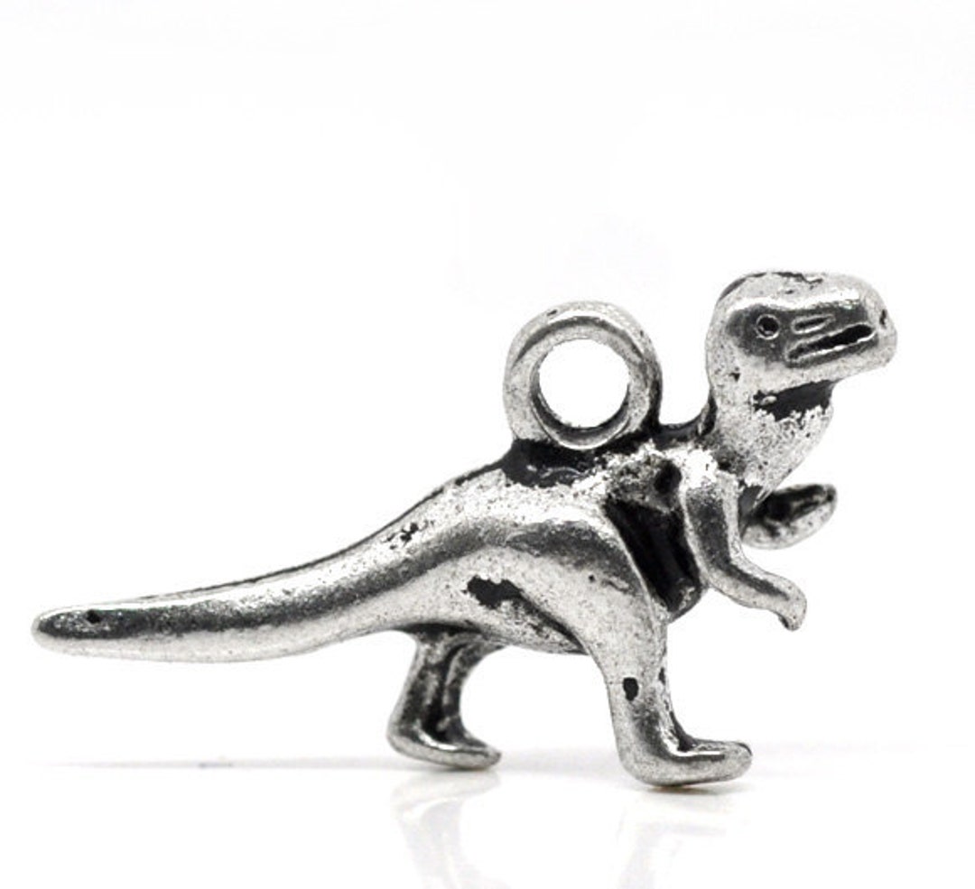 10 Silver Metal DINOSAUR CHARMS or Pendants, Chs0826 - Etsy