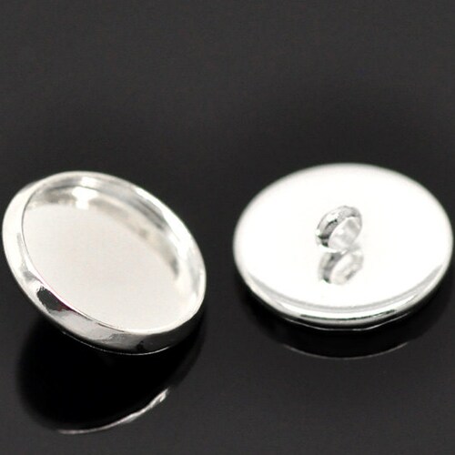 10 Bright Silver Plated Round Circle CABOCHON Setting Bezel - Etsy