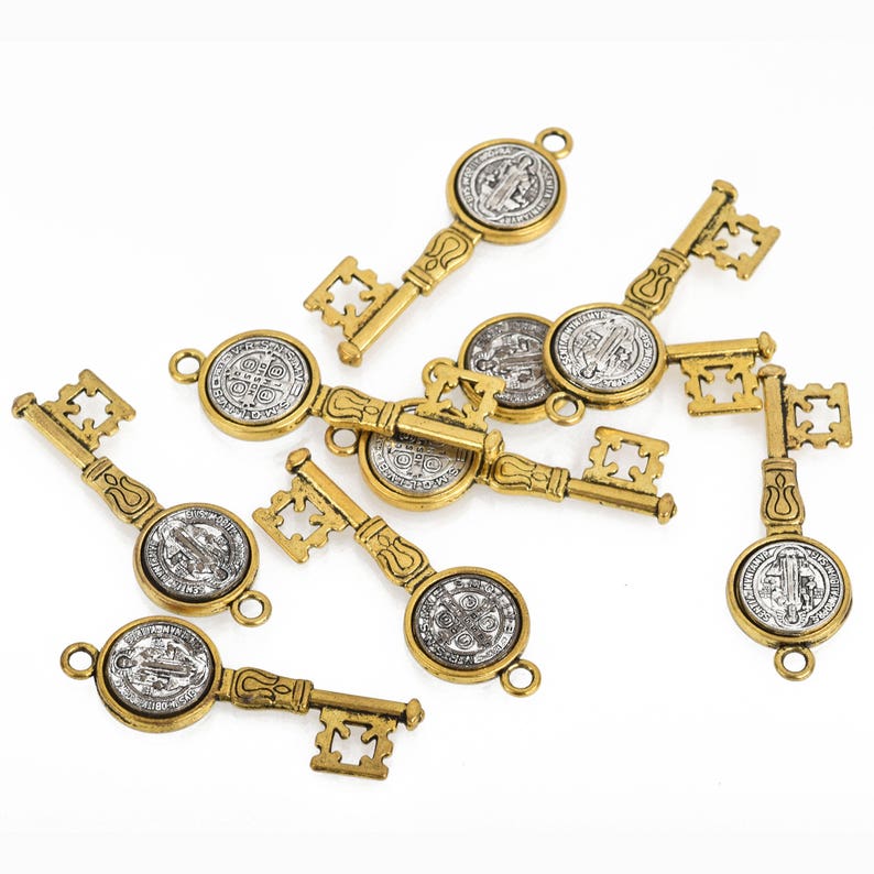 5 Religious Medal Key Charms Gold and Silver Relic Charm | Etsy