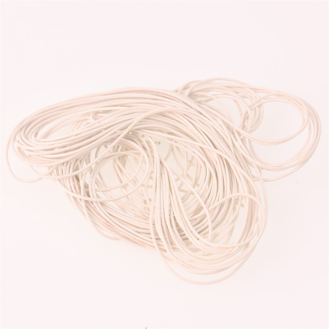Thin White Leather Cord, Round 1mm, Cowhide Leather, 10 Meters, Lth0089 ...