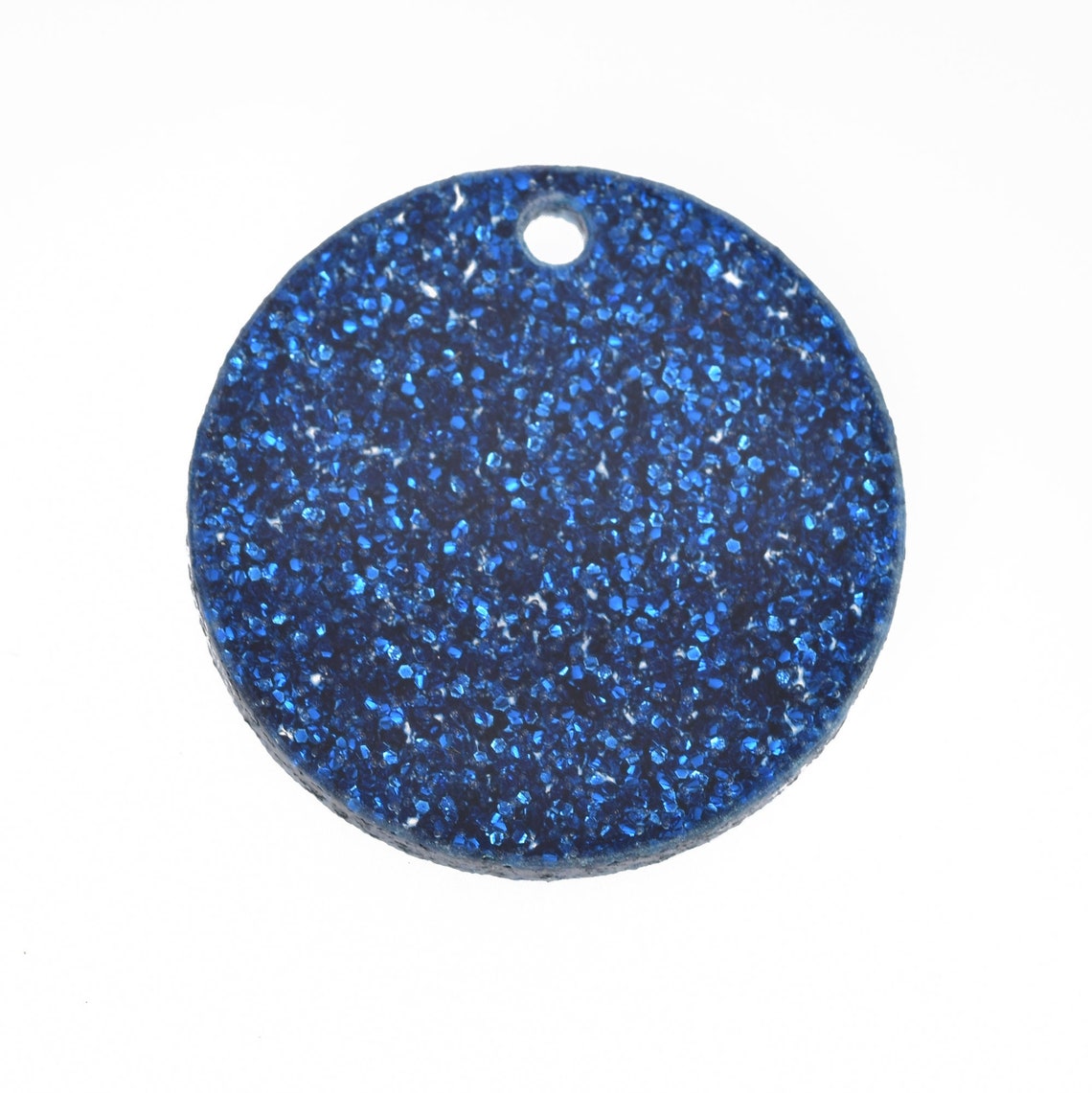 10 ROYAL BLUE GLITTER Circle Keychain Blanks 1/2" Laser Cut Acrylic ...