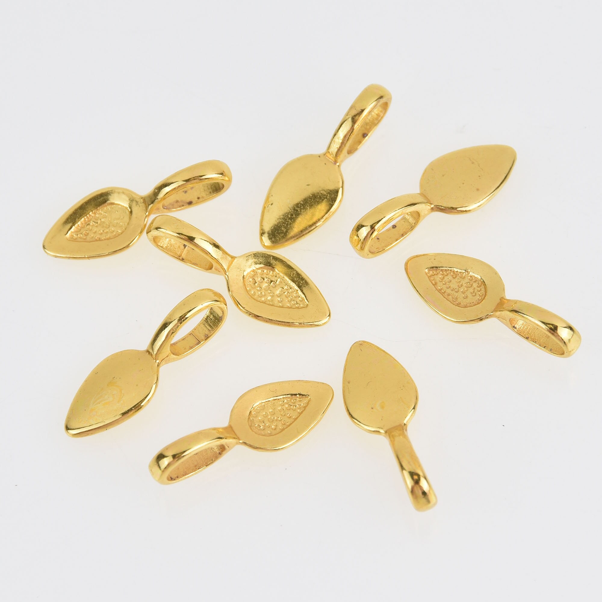 20 Gold Spoon Glue on Bails for Pendants Fba0088 - Etsy
