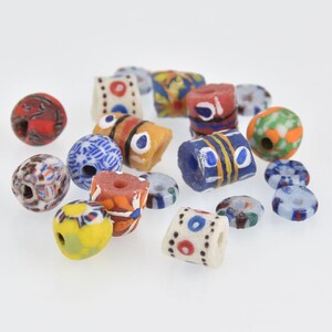 12mm Round Barrel Ceramic Glass Beads, Handpainted Matte Multicolor, 10 ...