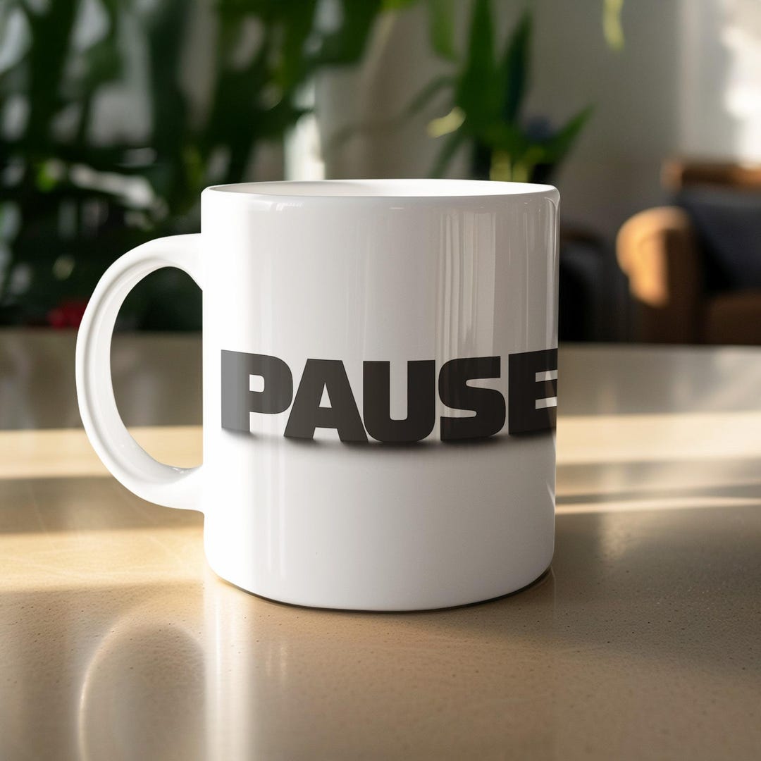 Pause Design - Gritty Minimalist Rest Graphic, Bold Mental Reset Art ...