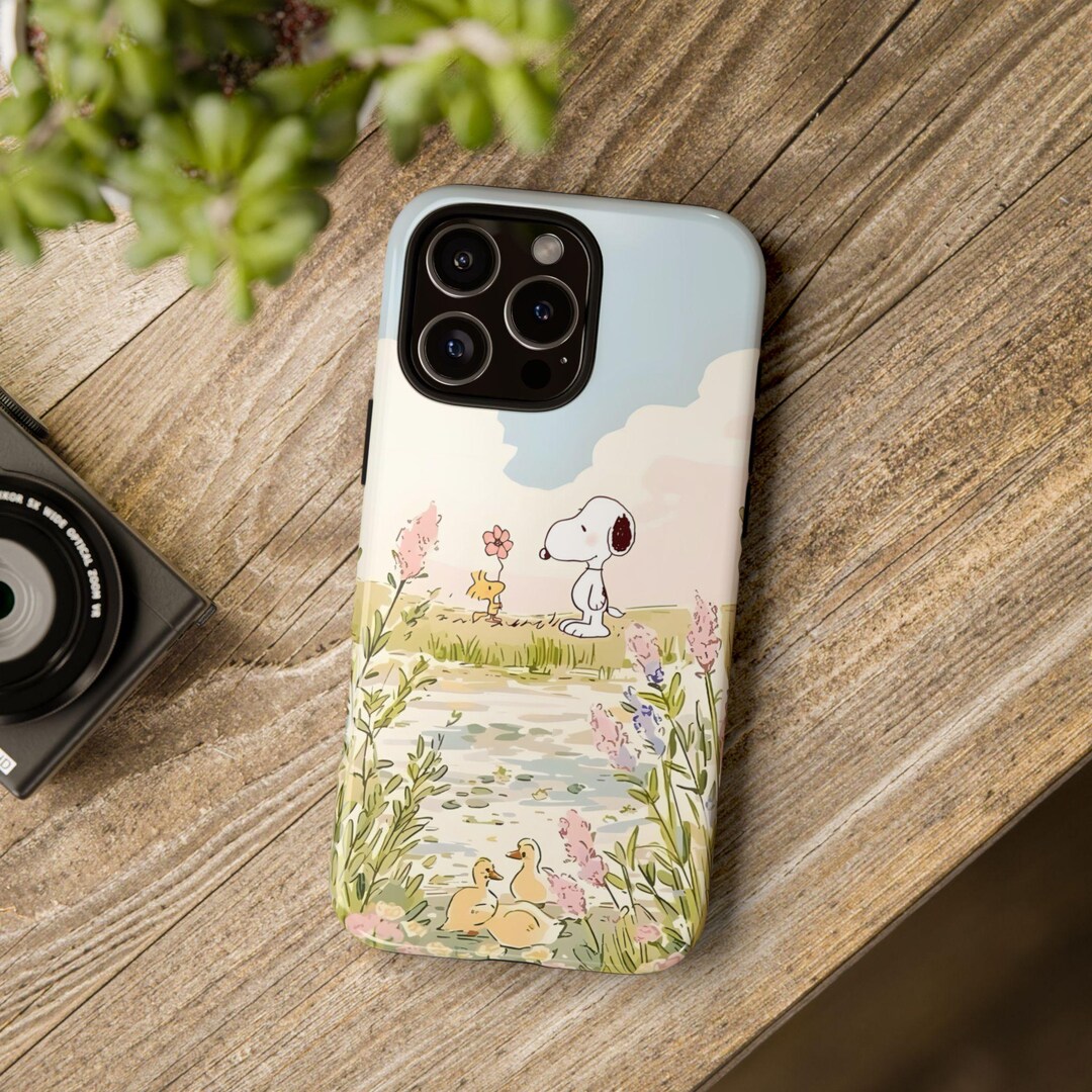 Snoopy and Woodstock Watercolor Phone Case, Cartoon Tough Cover ...