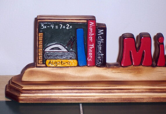 Math Teacher Gift Nameplate With Chalkboard | Etsy