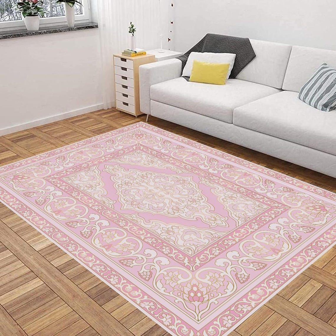 Elegant Pink Persian Rug Digital Art | Indian Wedding Floor Design ...