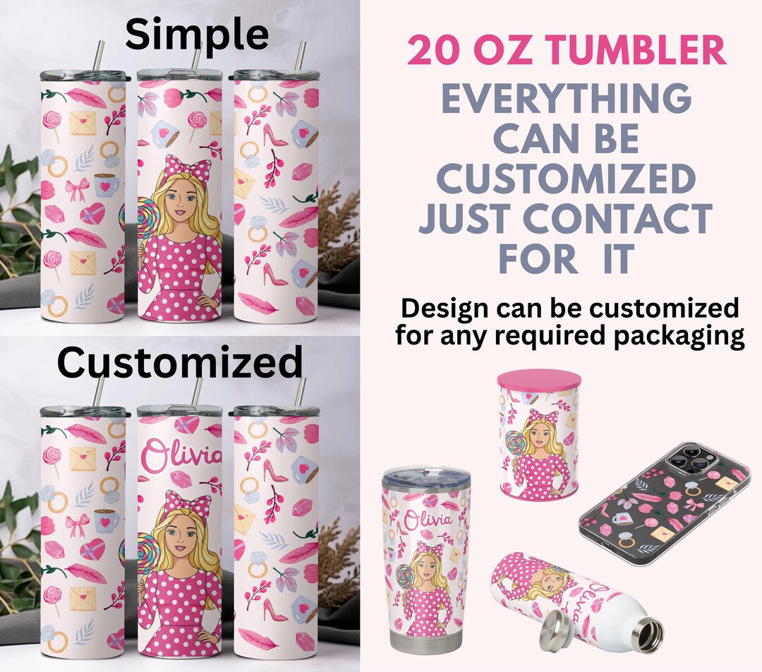 Pink Princess Doll Stainless Steel Tumbler | 20oz Birthday Gift - Etsy