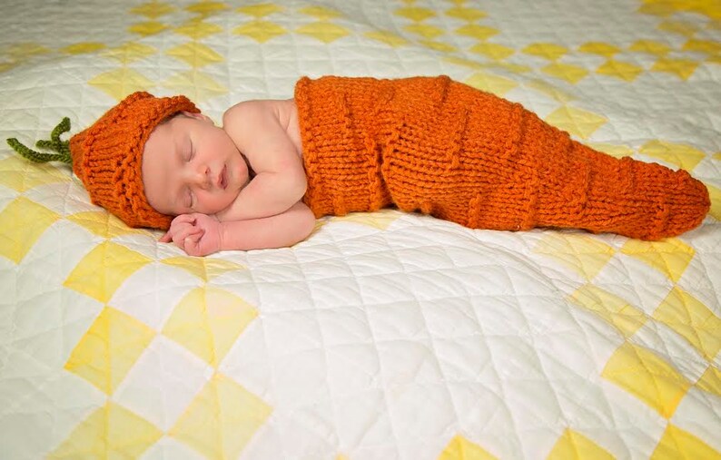 Newborn Carrot Cocoon and Hat - PDF Pattern - Etsy