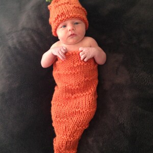 Newborn Carrot Cocoon and Hat - PDF Pattern - Etsy