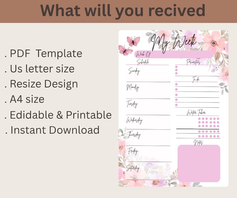 Undated Student Planner | Daily, Weekly, Monthly PDF (digital Download ...