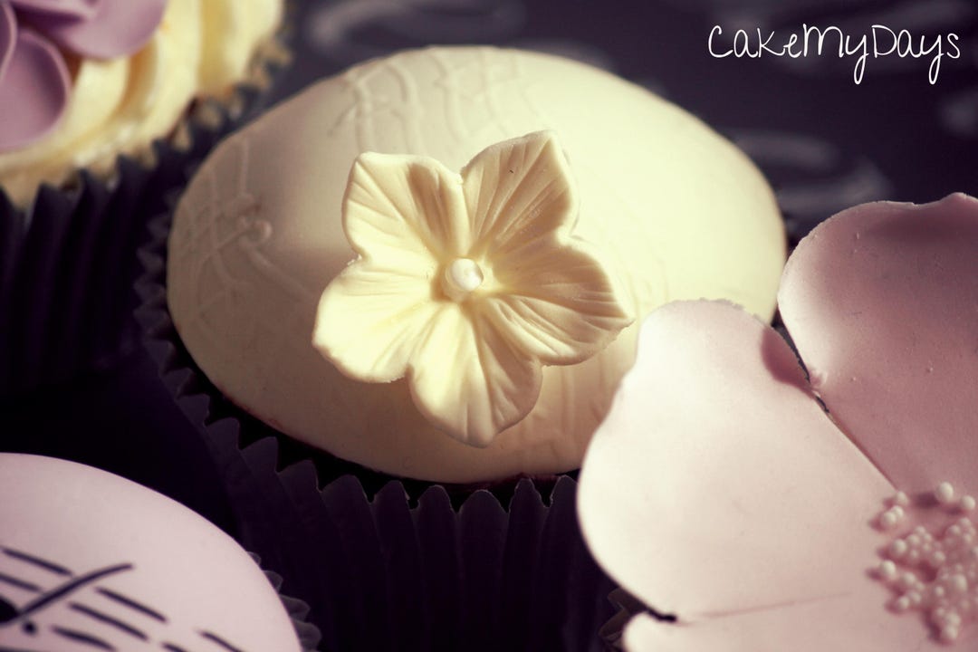 Edible Sugar Flowers – 3cm Gum Paste Cake & Cupcake Toppers (set of 12 ...