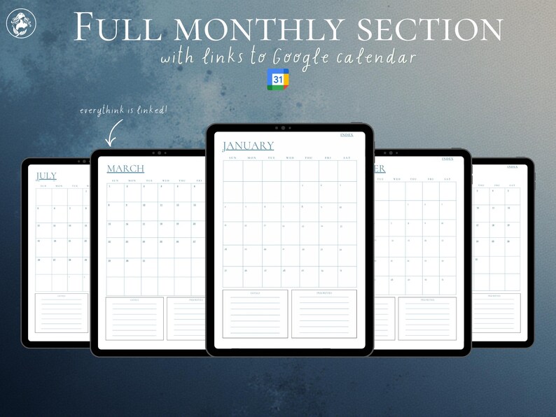 ADHD Digital Planner 2026 | Minimal Hyperlinked PDF for Goodnotes, iPad ...