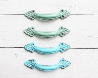 Aqua Drawer Pulls | Etsy
