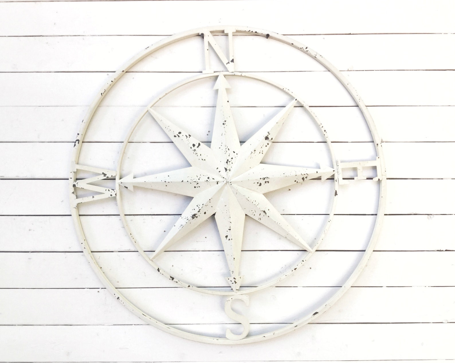 30 " or 40" Compass, Coastal Wall Art, Coastal Decor, Compass Art ...
