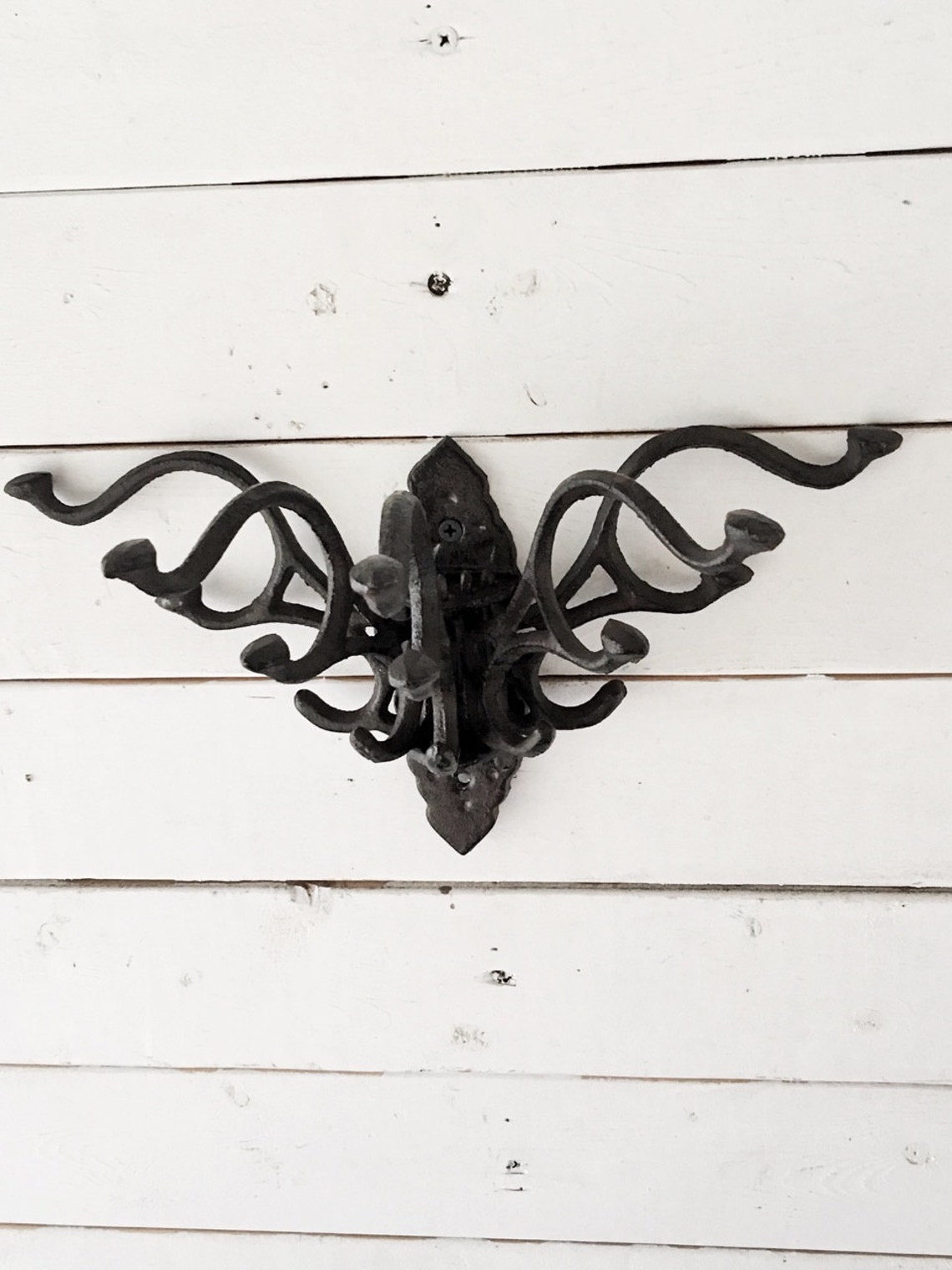 Farmhouse Kitchen Hooks 5 Hook Wall Mount in Rustic Brown - Etsy