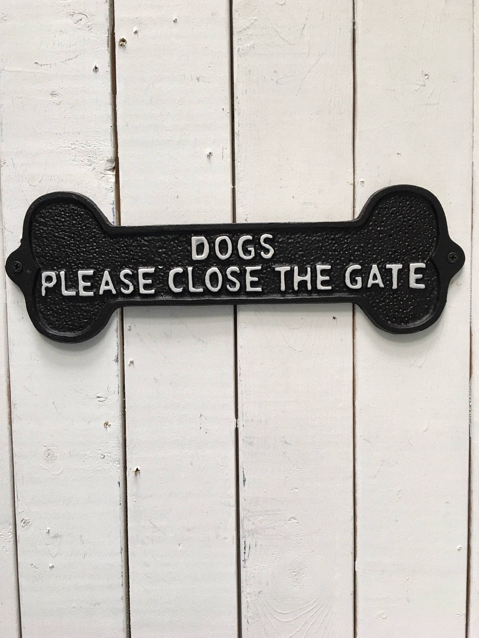 Dog Sign Dogs Please Close the Gate Cast Iron Sign Yard - Etsy