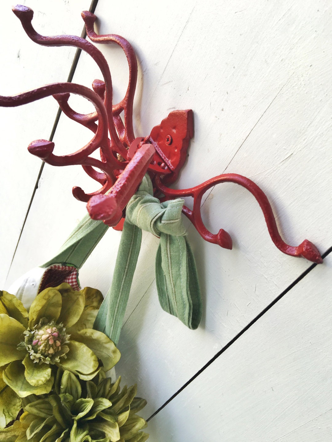 Country Red 5 Hook Wall Mount , Spring Home Decor ,french Home Decor ...
