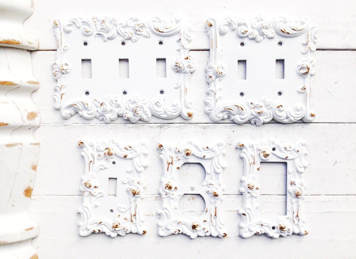 Decorative Plates in Shabby White Switch Cover Lightswitch - Etsy