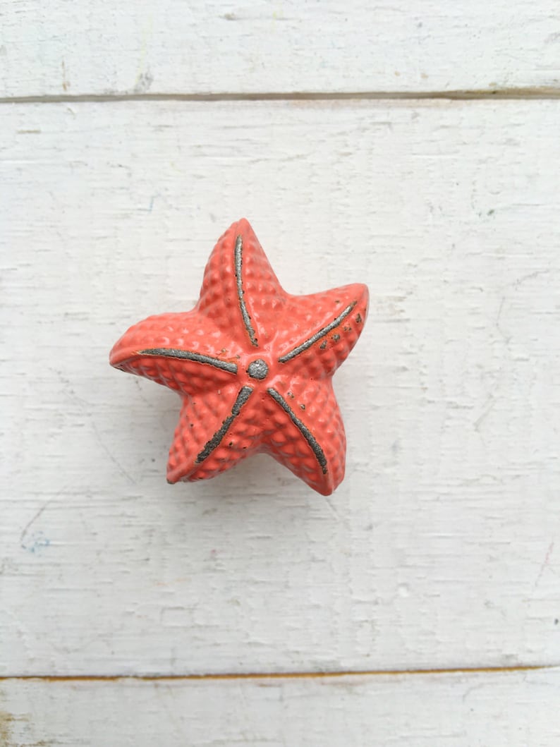 Nautical Pulls Beach Cabinet Knob Starfish Knobs Coastal - Etsy