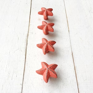 Shabby Chic Distressed Metal Starfish Knob in Florida Coral Metal, Drawer Knob , Beach Knob ...