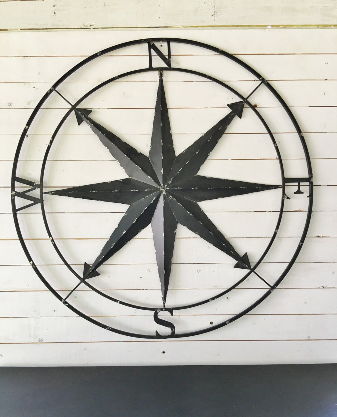 30 " or 40" Compass, Coastal Wall Art, Coastal Decor, Compass Art ...