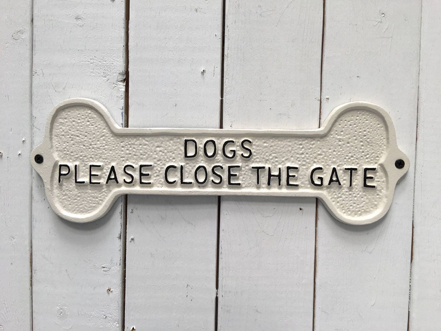 Dog Sign Dogs Please Close the Gate Cast Iron Sign Yard | Etsy
