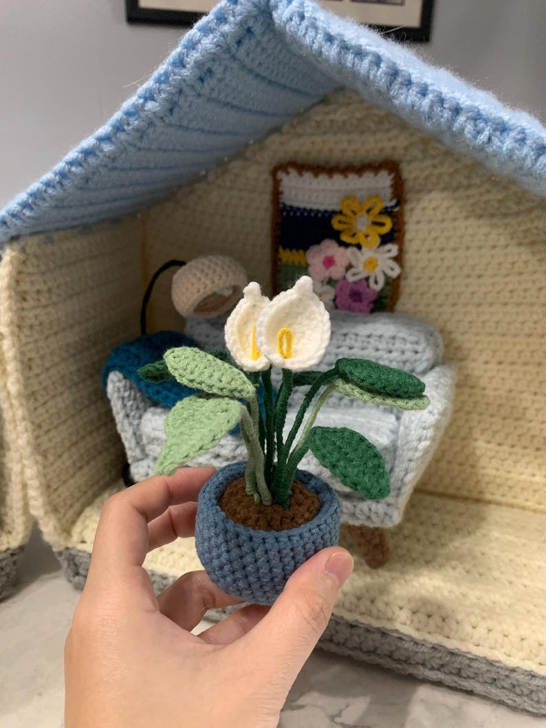 Blue Mini Porch House Crochet Pattern|flower|playroom|dollhouse|digital ...