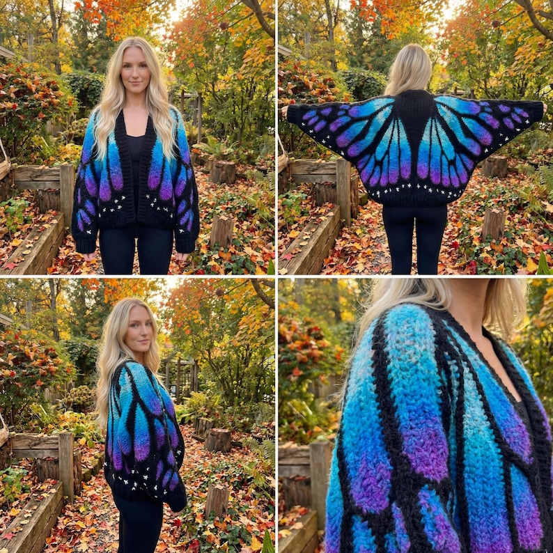 Viral Monarch Butterfly Wing Cardigan Crochet Pattern | Oversized ...