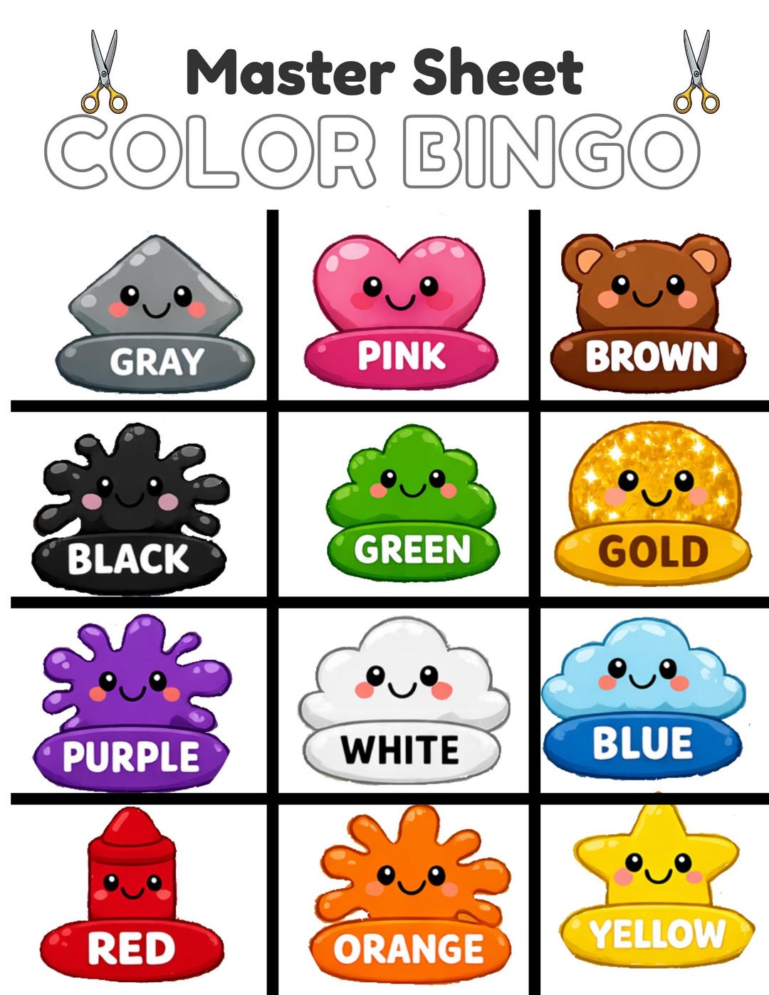 Toddler Color Bingo Printable Game Age 2-4 Learning Printable PDF ...
