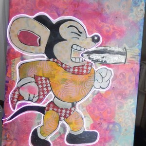 Mighty Mouse Pop Art, Graffiti Spray Paint, Acrylic and Neon Original ...