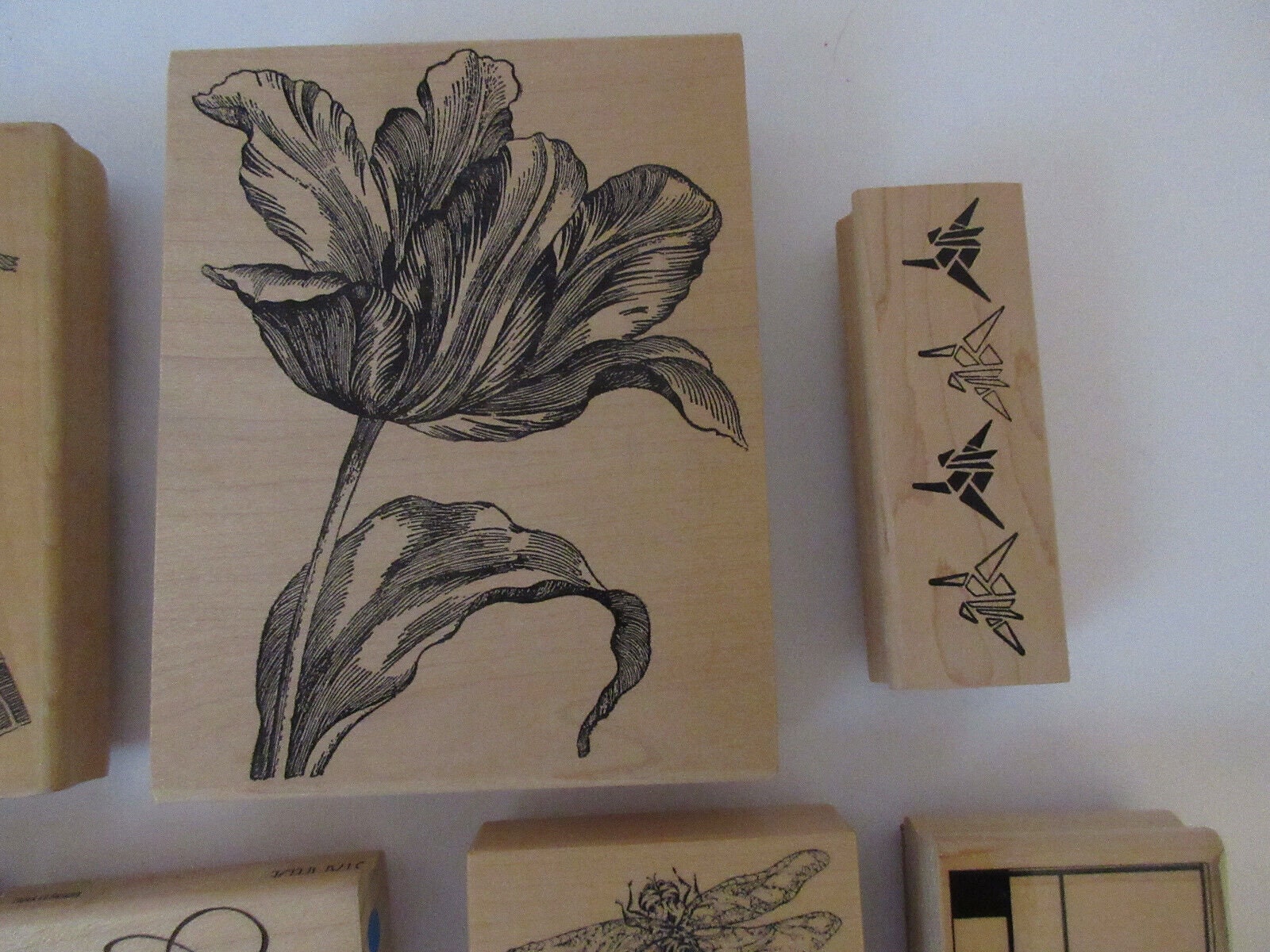 Set of 8 Large Rubber Stamp Blocks Scrapbooking Cardmaking - Etsy