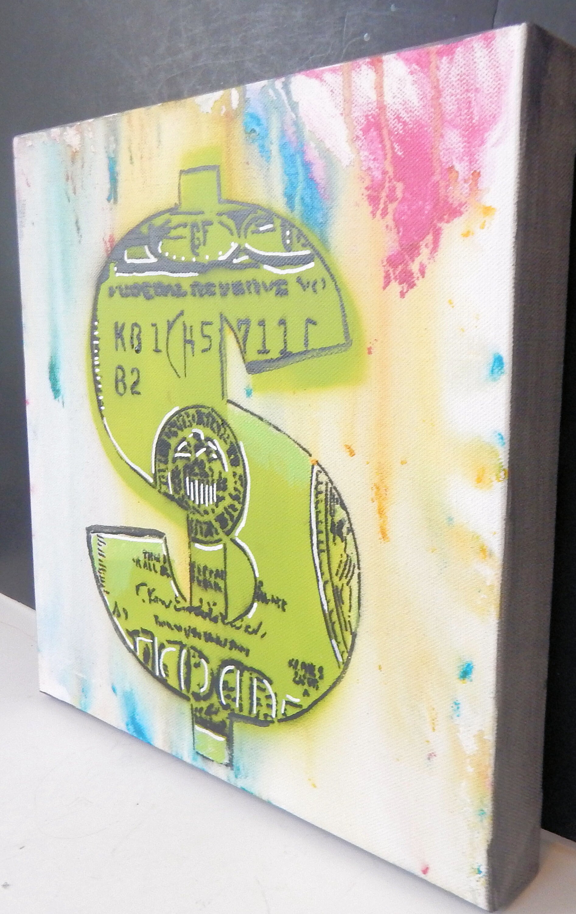 Hundred Dollar Bill Pt3 Original Graffiti Spray Paint 12 X 12 Premium ...