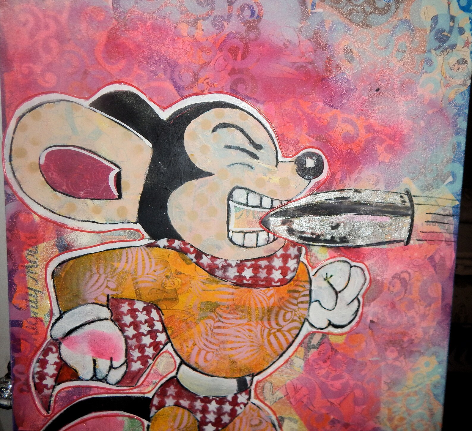 Mighty Mouse Pop Art, Graffiti Spray Paint, Acrylic and Neon Original ...